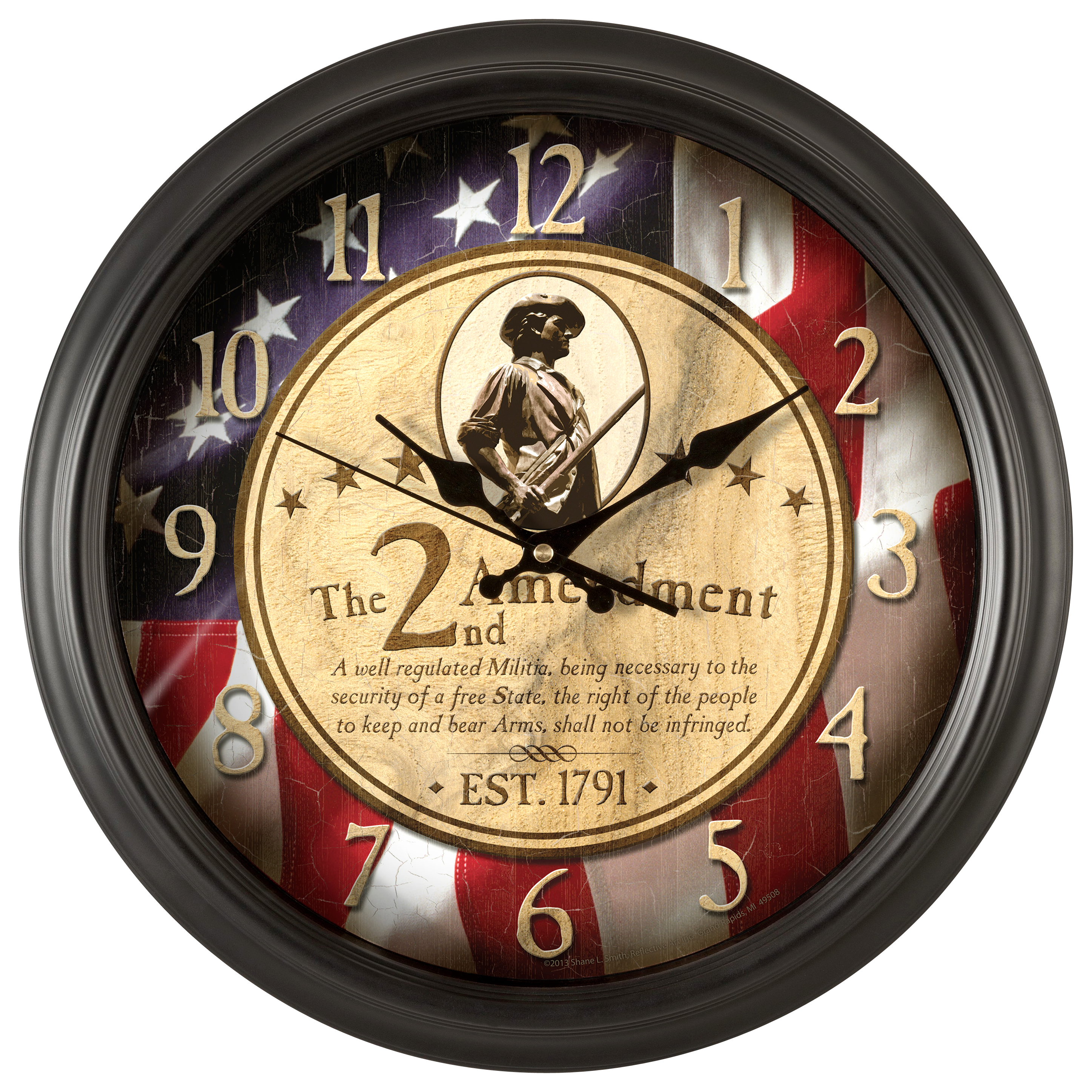 Reflective Art 2nd Amendment Wall Clock | Bass Pro Shops
